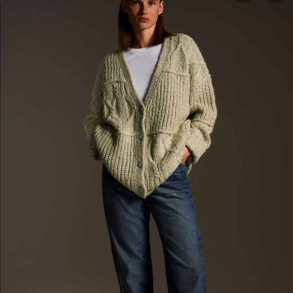 Zara | Sweaters | Zara Patchwork Knit Cardigan Size Small Wool Blend ...